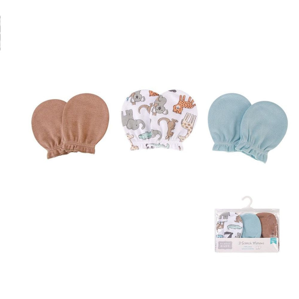 ANIMAL PRINTED SCRATCH MITTENS SET OF 3 – Babykooo